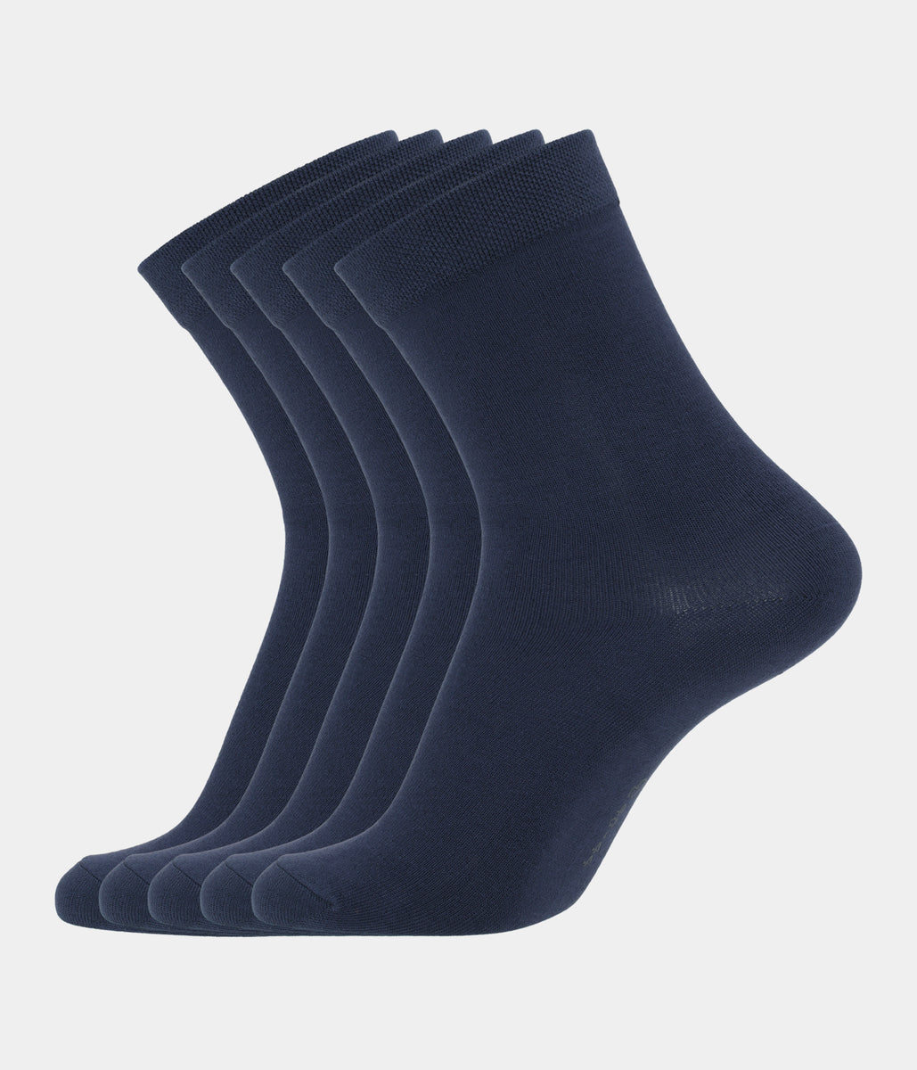 5 par navy bambus strømper – Copenhagen Bamboo