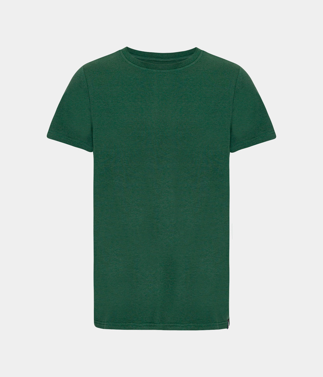 Mørkegrøn bambus T-shirt med crew neck til mænd – Copenhagen Bamboo